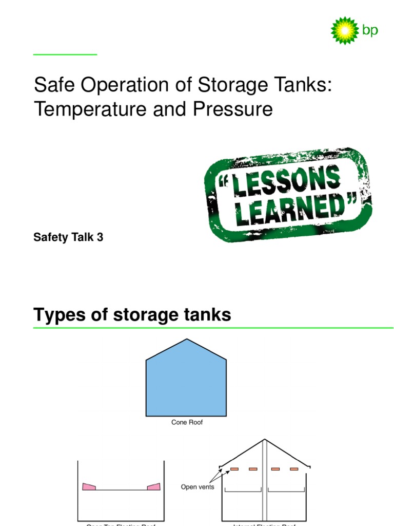 Safe Operation of Storage Tanks | PDF | Gases | Phases Of Matter