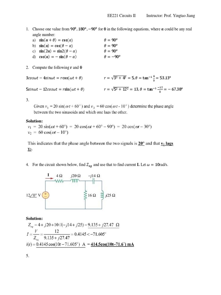 EE221 Circuits II Notes | PDF