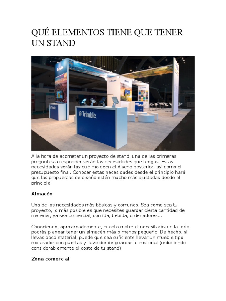 Qué Elementos Tiene Que Tener Un Stand | PDF | Diseño | Marca