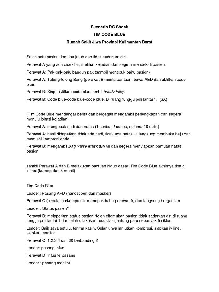 Skenario Code Blue | PDF