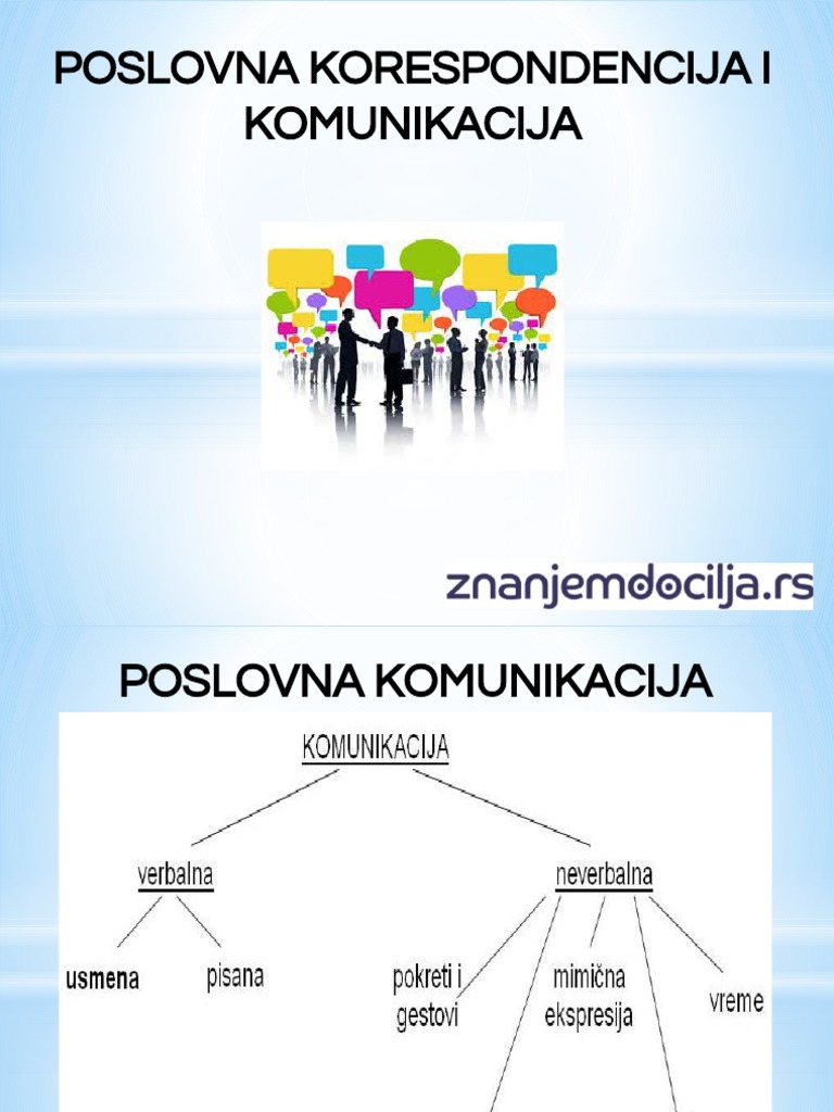 Poslovna Korespondencija I Komunikacija Poslovna Korespondencija I ...