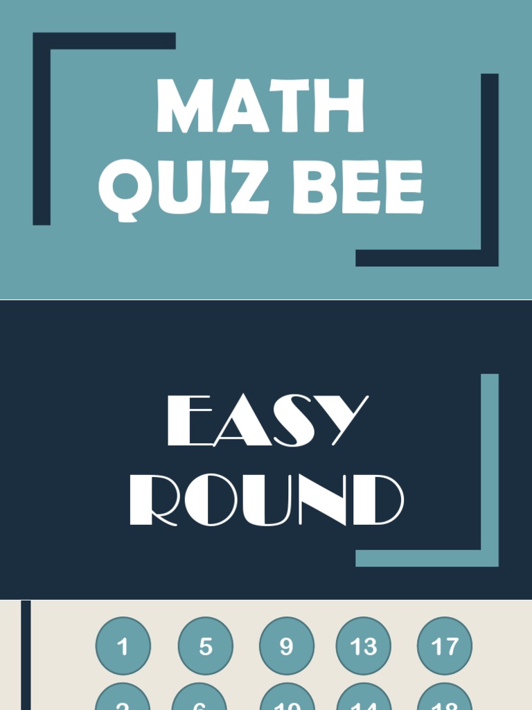Math Quiz Bee | Download Free PDF | Numbers | Ratio