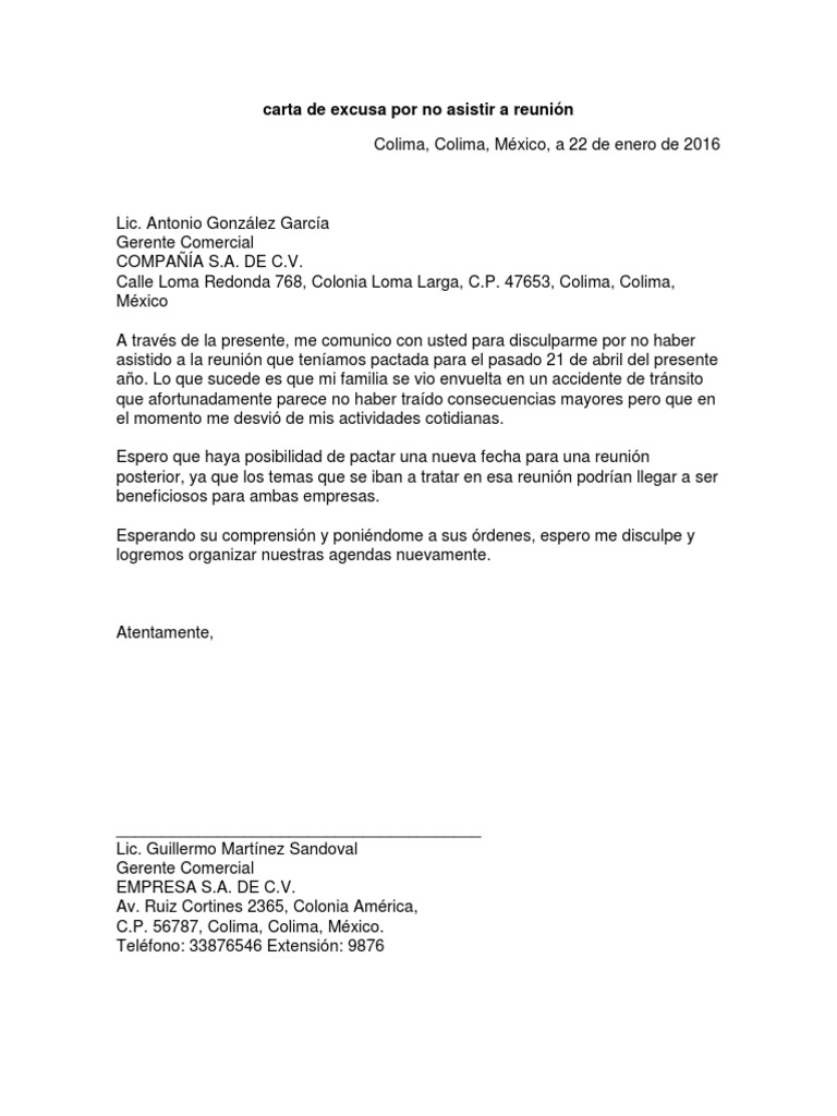Carta de Excusa | PDF | México