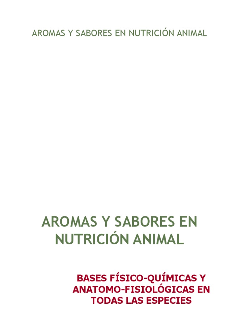 Aromas y Sabores en Nutrición Animal | PDF | Gusto | Sabor