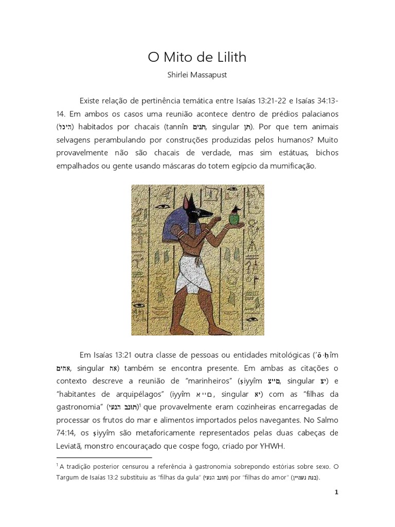 O Mito de Lilith | PDF | Lilith | Torá
