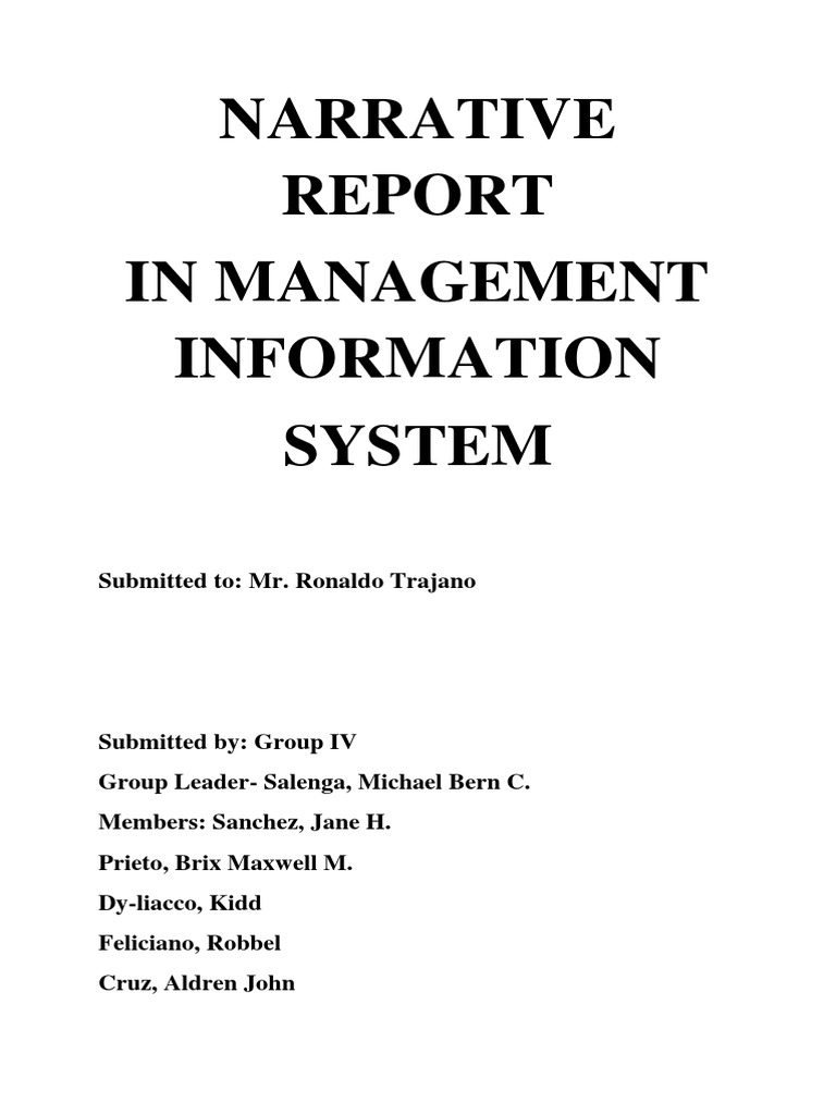 Narrative Report | PDF | Management Information System | Computer Network
