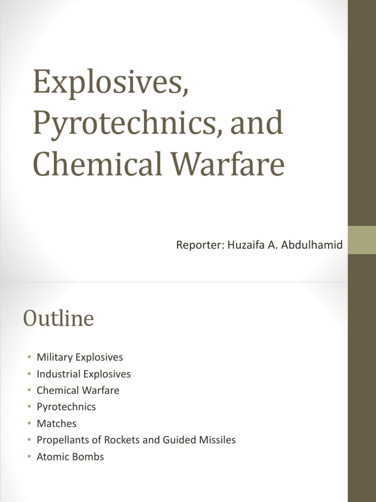 Explosives, Pyrotechnics, and Chemical Warfare | PDF | Chemical Warfare ...