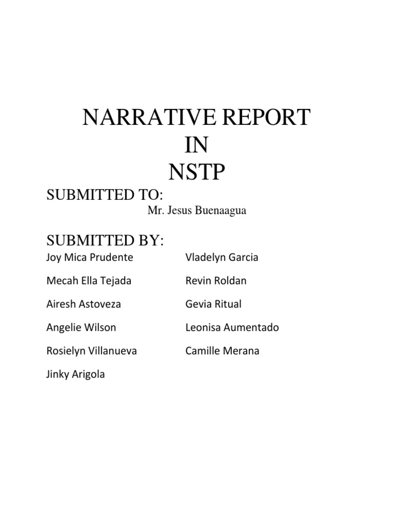 NSTP Community Service Narrative Report | PDF | Pedagogy | Communication