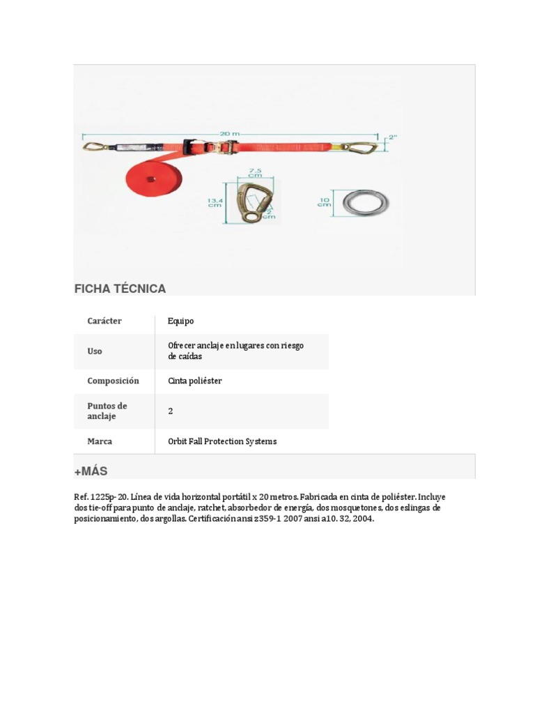 Linea Vida Horizontal 20 Mts Ref - ADOB14540. Marca ORBIT | PDF | Tecnología