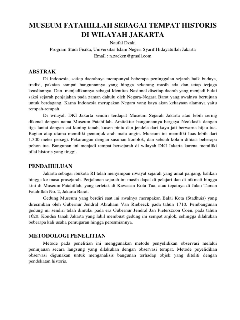 Jurnal Museum Fatahillah | PDF