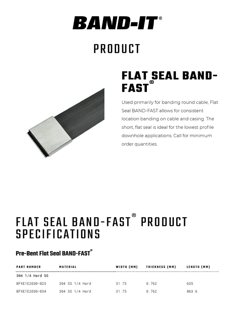 Flat Seal BAND-FAST® - BAND-IT | PDF