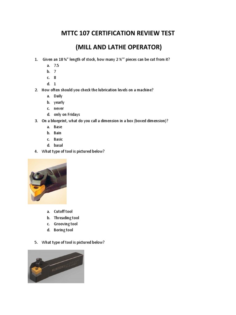 NIMS CNC Operators Supplement-Pretest Study Guide - 3 | PDF | Machining ...