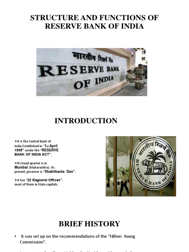 Structure and Functions of Rbi | PDF | Reserve Bank Of India | Interest ...