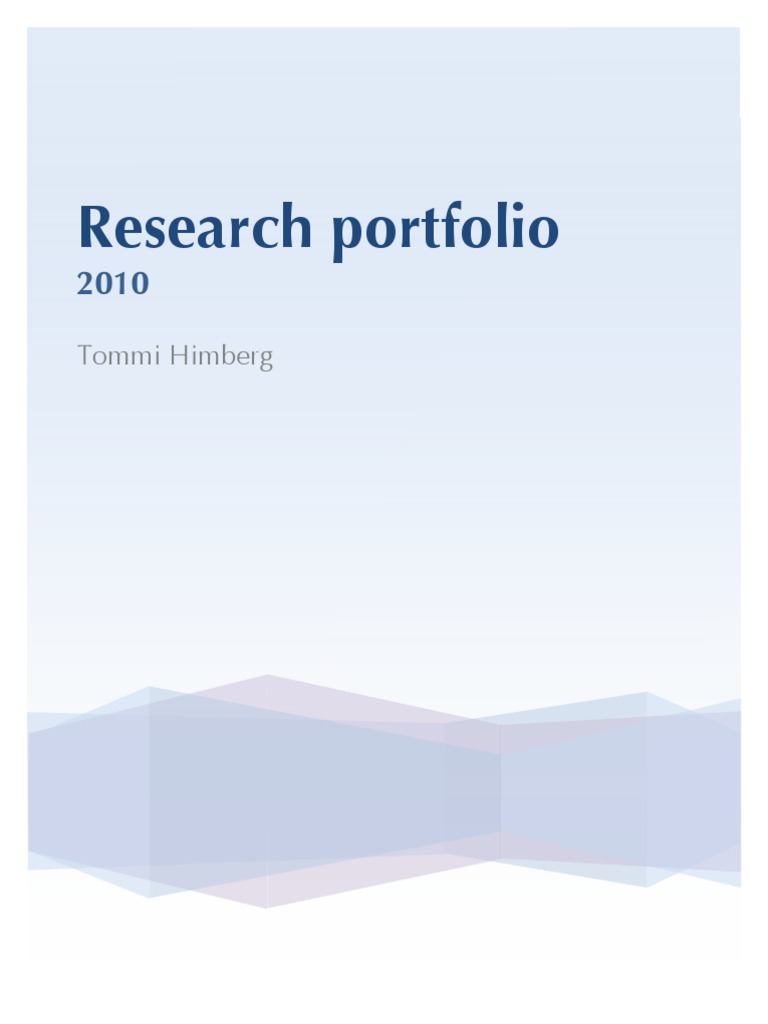 Research Portfolio: Tommi Himberg | PDF | Autism | Experiment