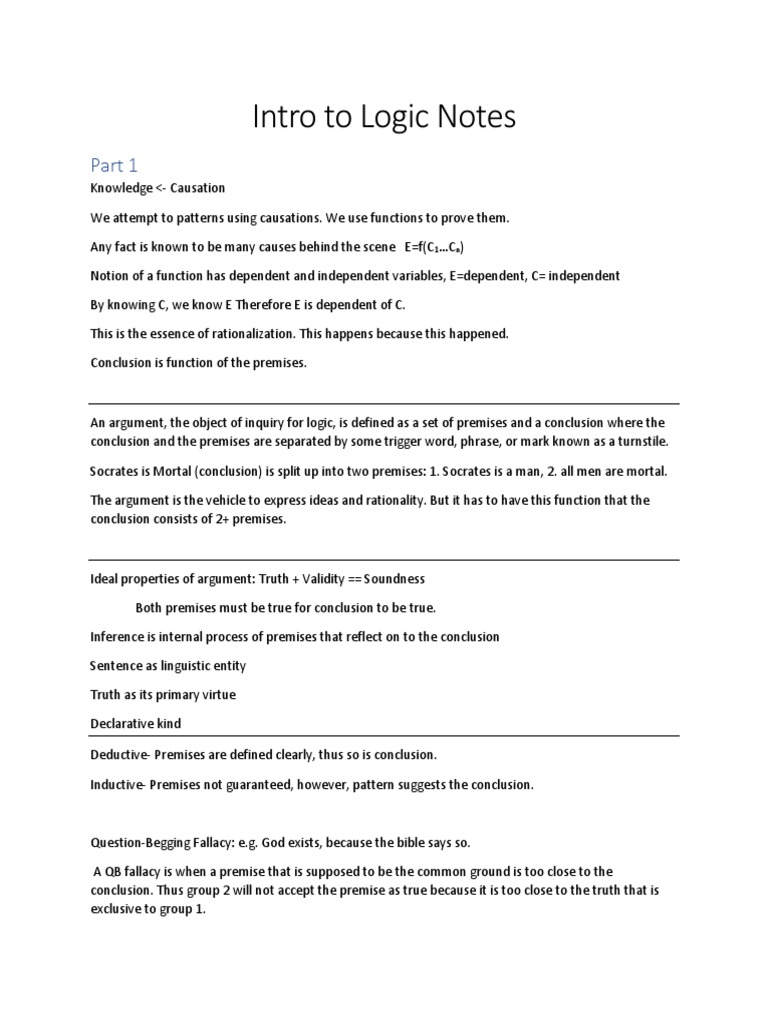 Logic Notes-MSI | PDF | Logical Consequence | Argument