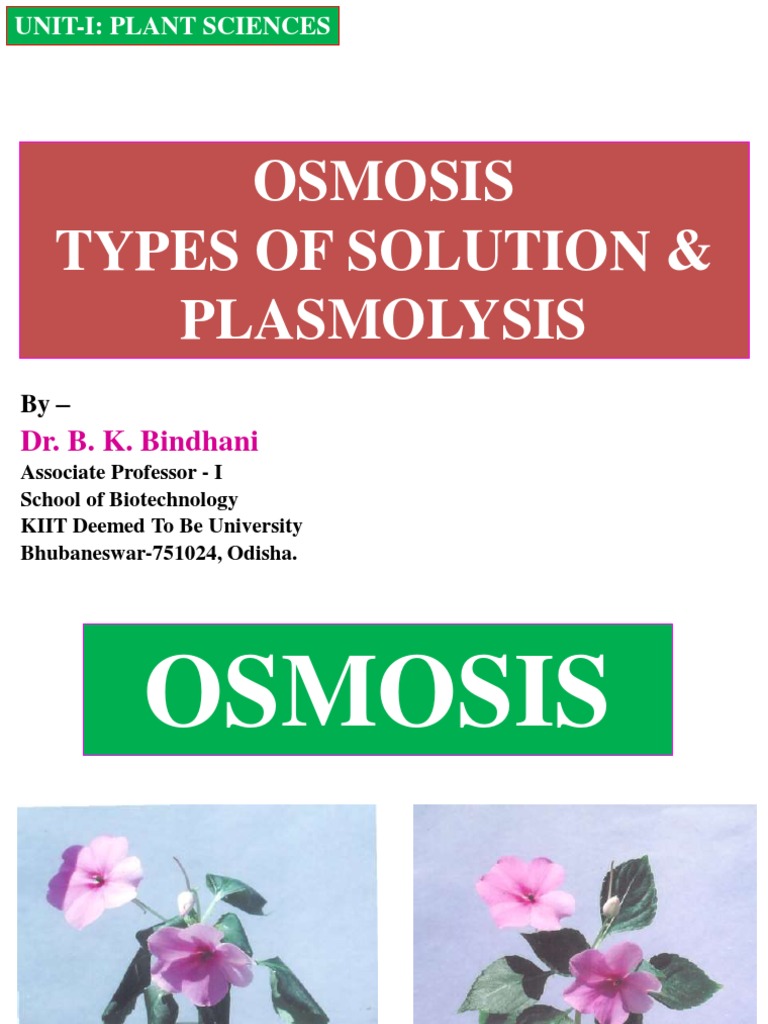 Unit-I-IMTH-III (Osmosis, Types of Solution & Plasmolysis) PDF | PDF ...