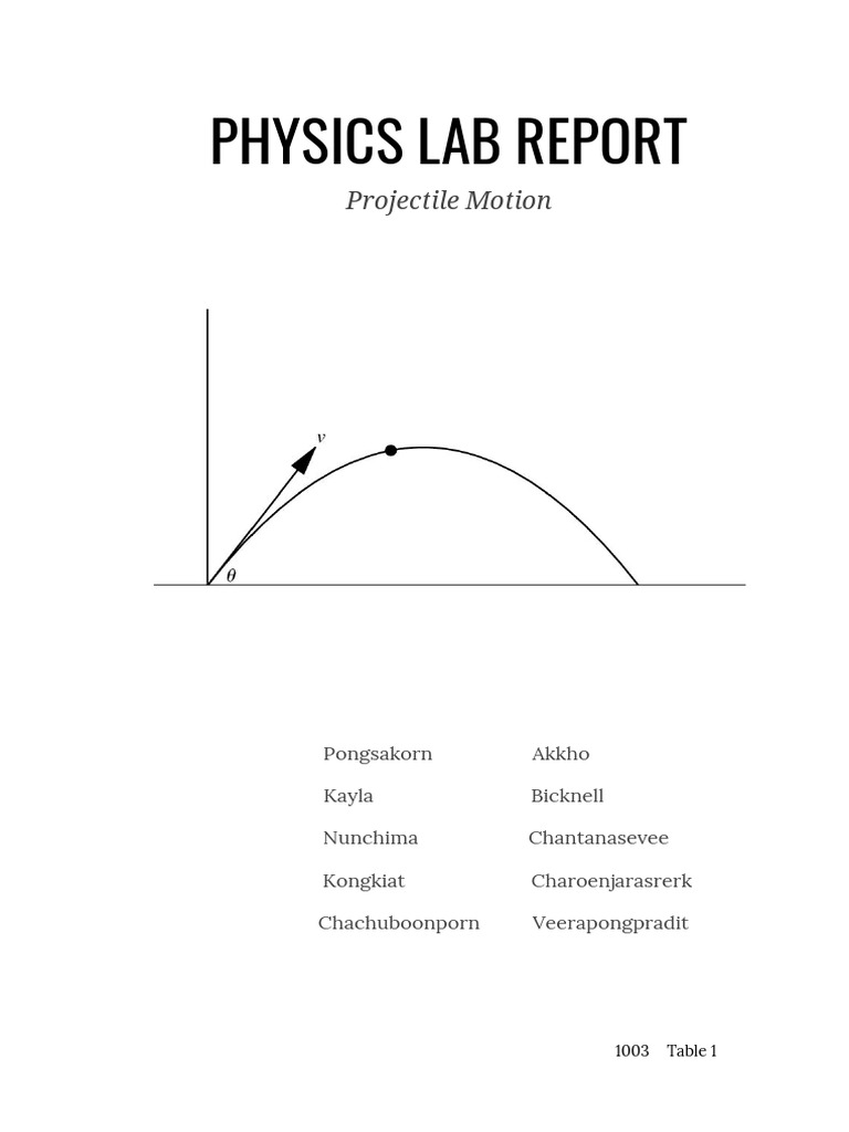 Projectile Motion Lab Report | PDF | Projectiles | Spacetime