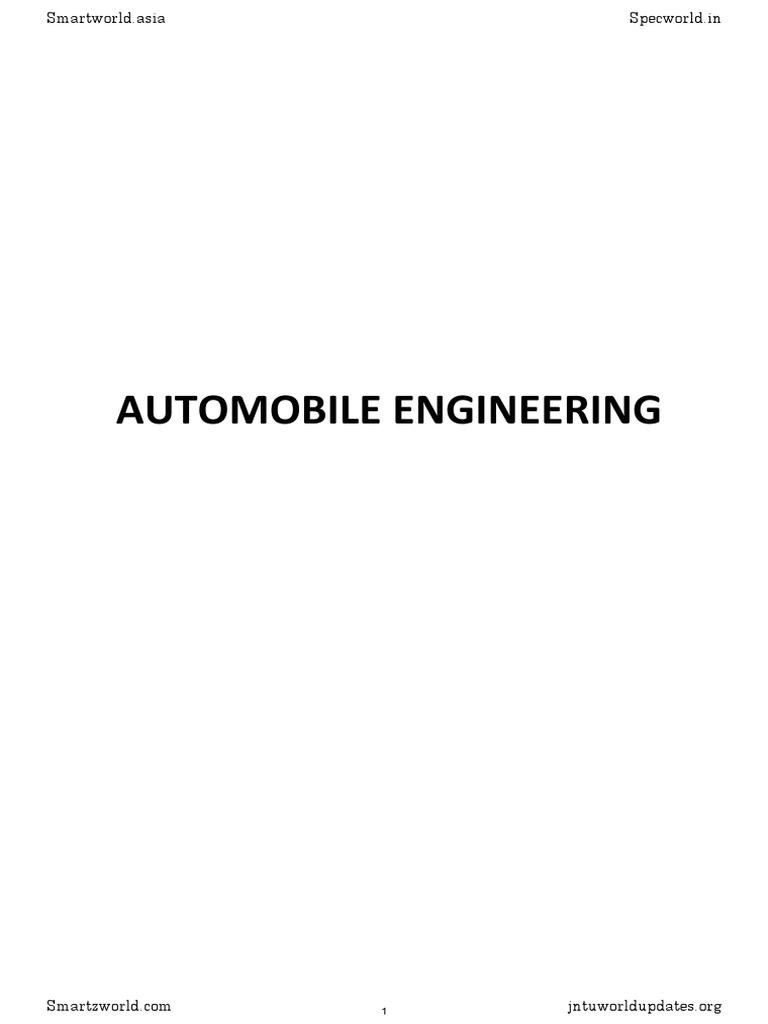 Automobile Engineering PDF | PDF | Wheeled Vehicles | Transport