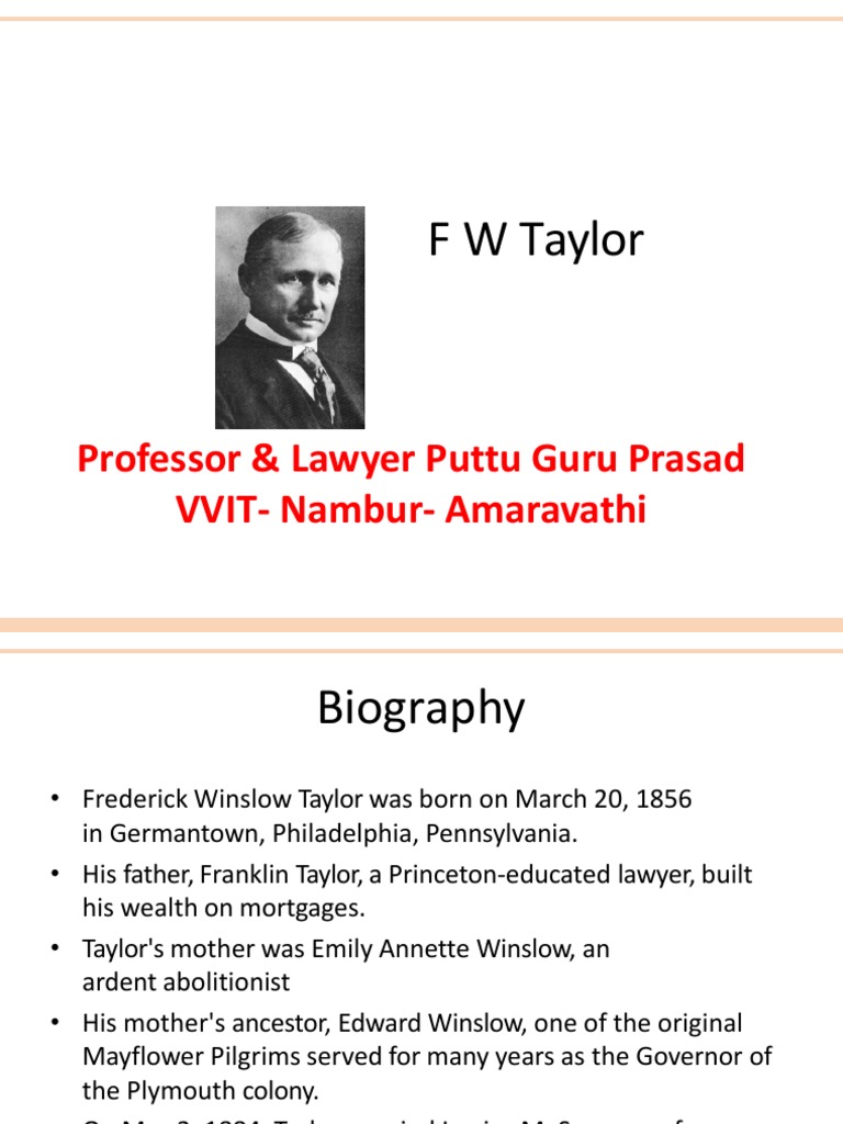 F W Taylor 1 | PDF | Business