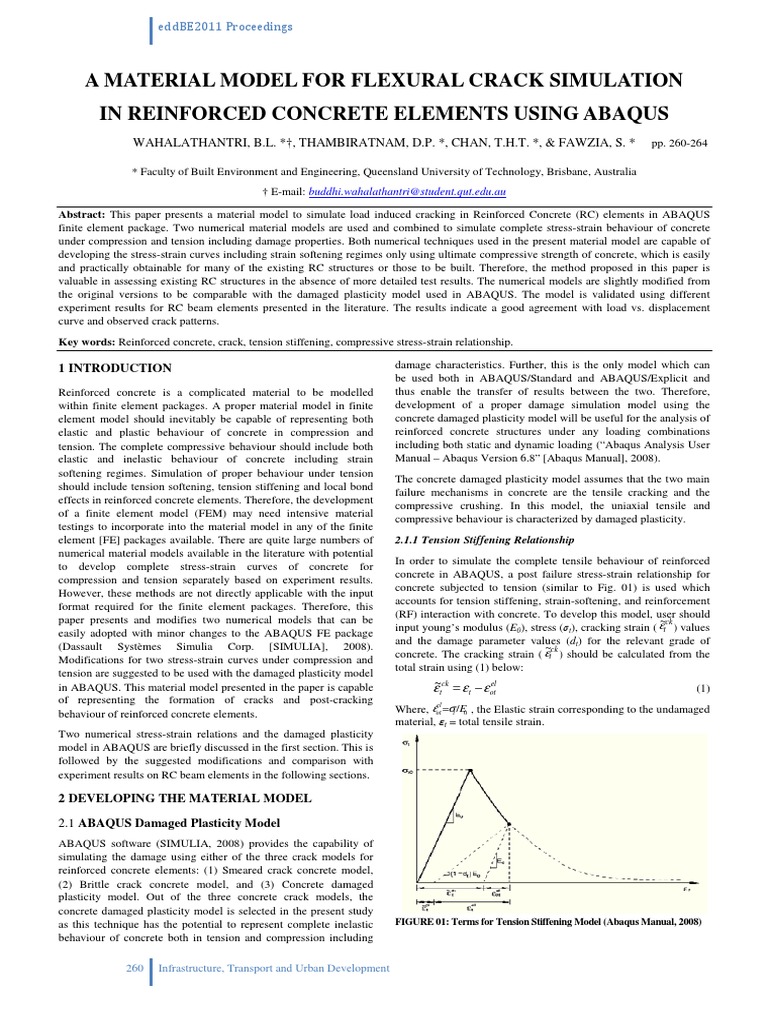 A Material Model For Flexural Crack Simulation in Reinforced Concrete ...