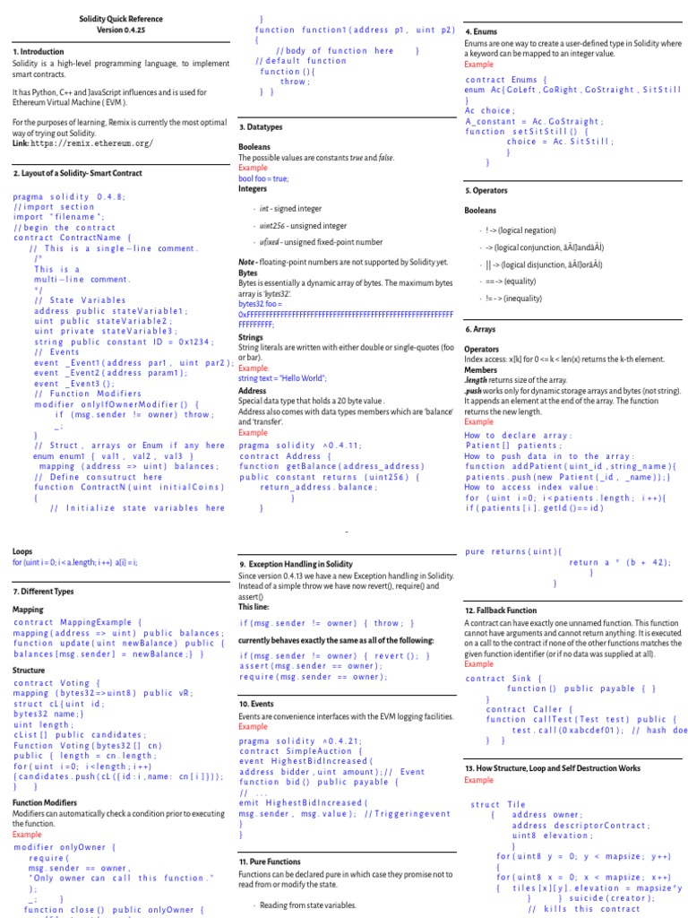 Solidity Pdf Array Data Structure String Computer Science