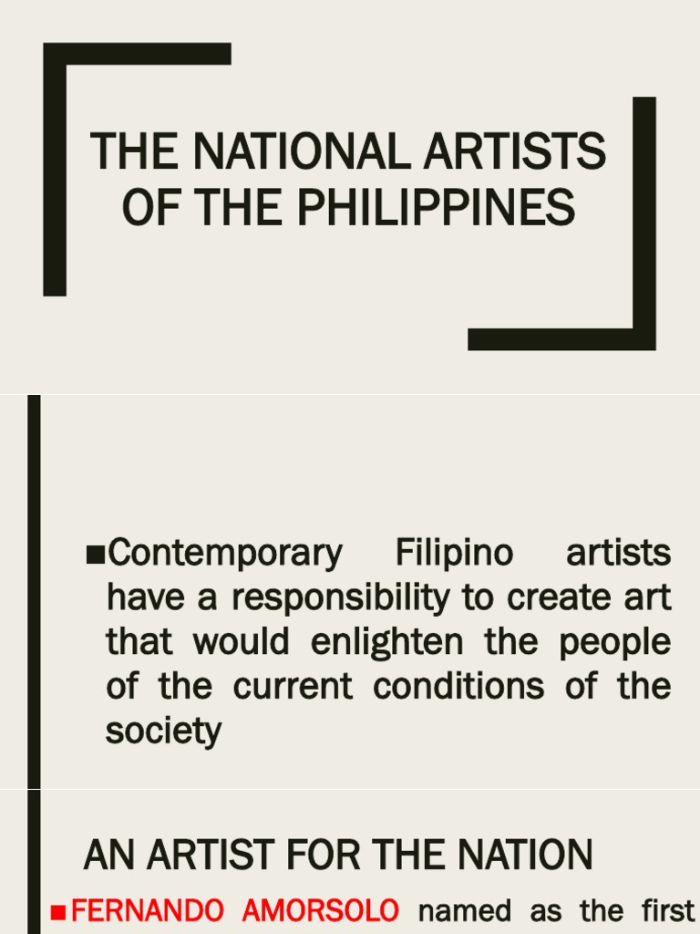 National Artist Award in the Philippines | PDF | Citizenship | Philippines