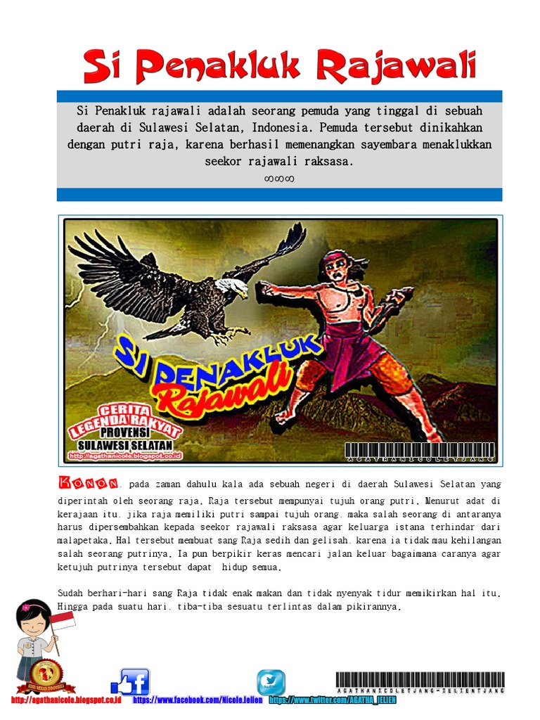 Legenda Sulawesi Selatan - Si Penakluk Rajawali PDF | PDF