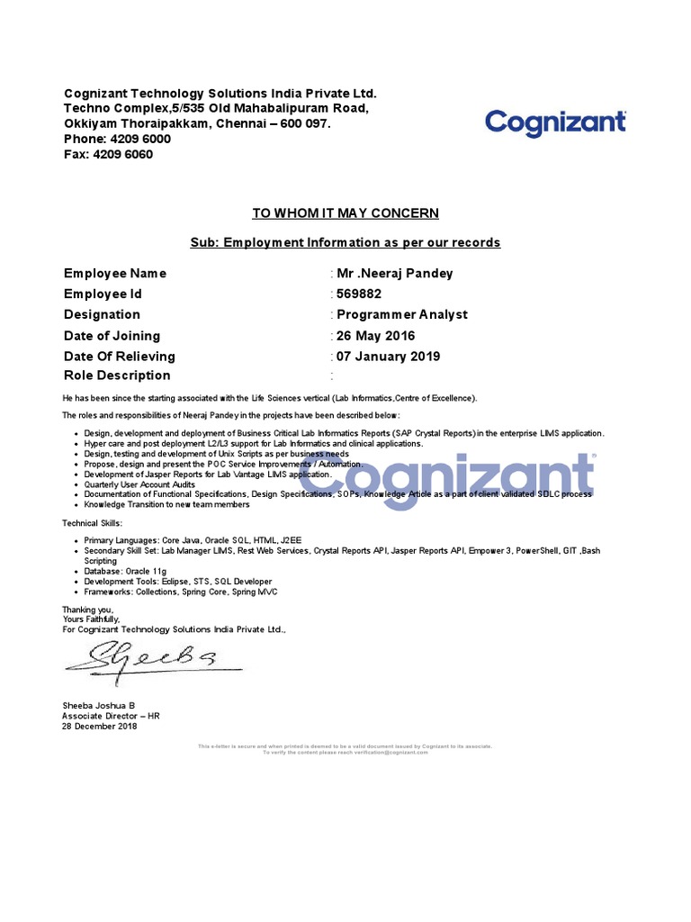 Experience Letter PDF | PDF | Application Programming Interface ...