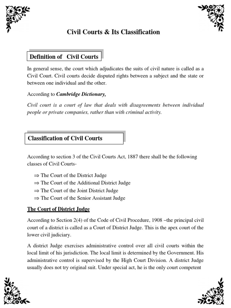 Civil Courts | PDF | Lawsuit | Judge