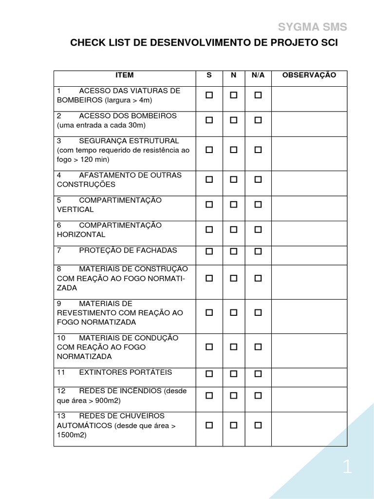 Check List de Desenvolvimento de Projeto Sci | PDF | Natureza