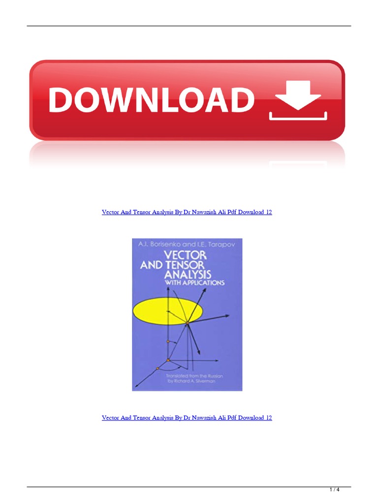 Vector and Tensor Analysis by DR Nawazish Ali PDF Download 1 PDF | PDF | Tensor | Spacetime