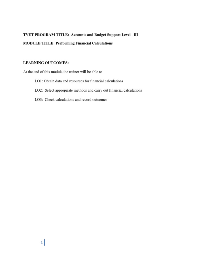 Performing Financial Calculations PDF | Download Free PDF | Refinancing ...