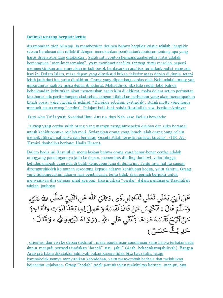 Rangkuman Berpikir Kritis | PDF