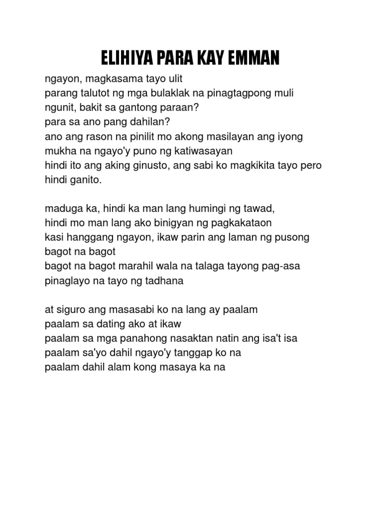 Elihiya para Kay Emman | PDF