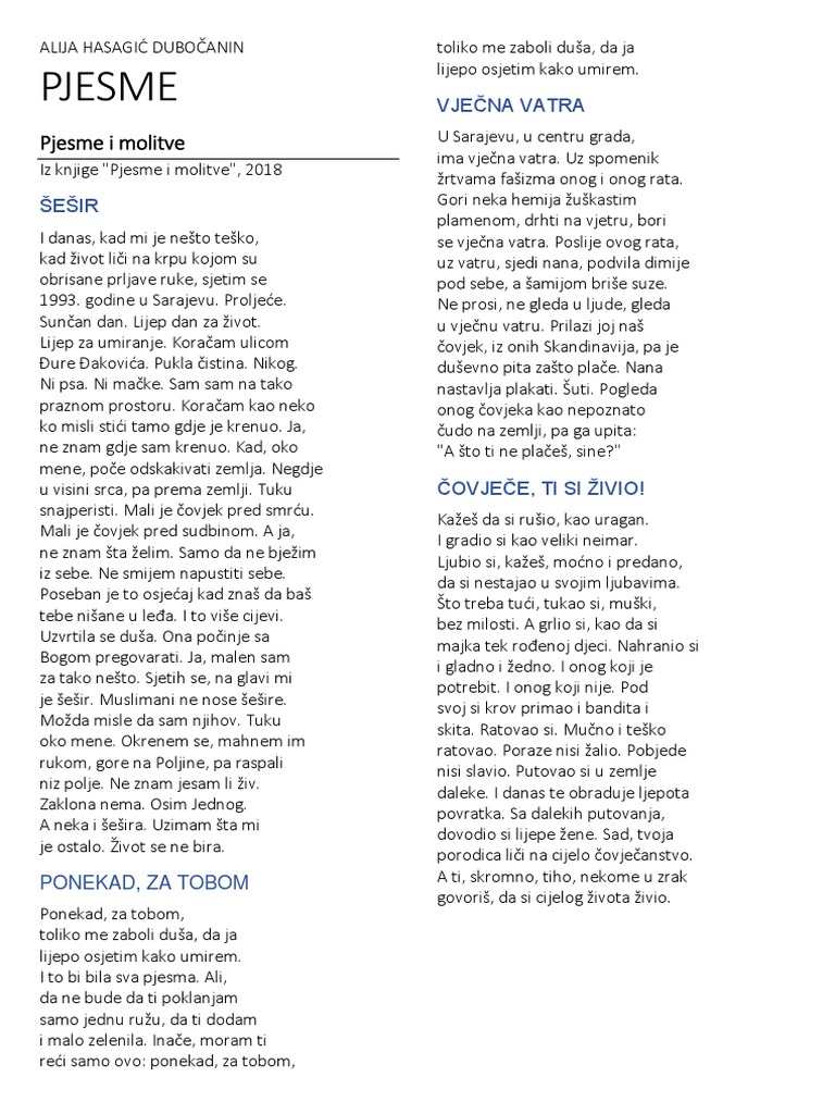 Alija H. Dubočanin - Pjesme | PDF