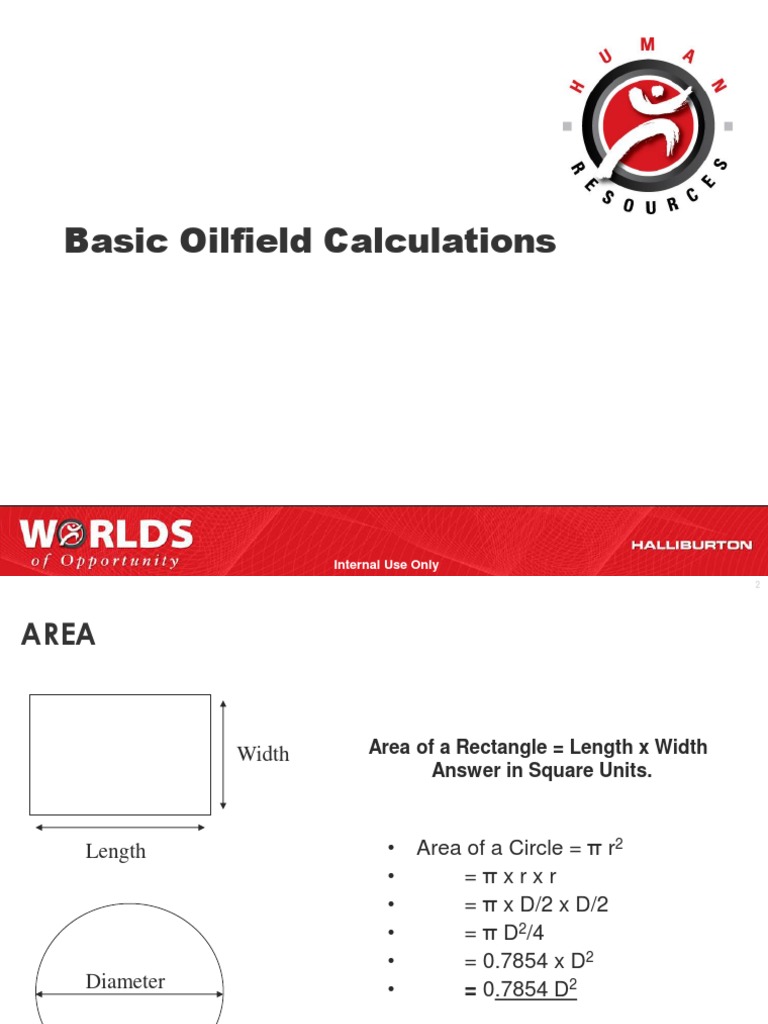 Basic Oilfield Calculations Pdf Pressure Volume