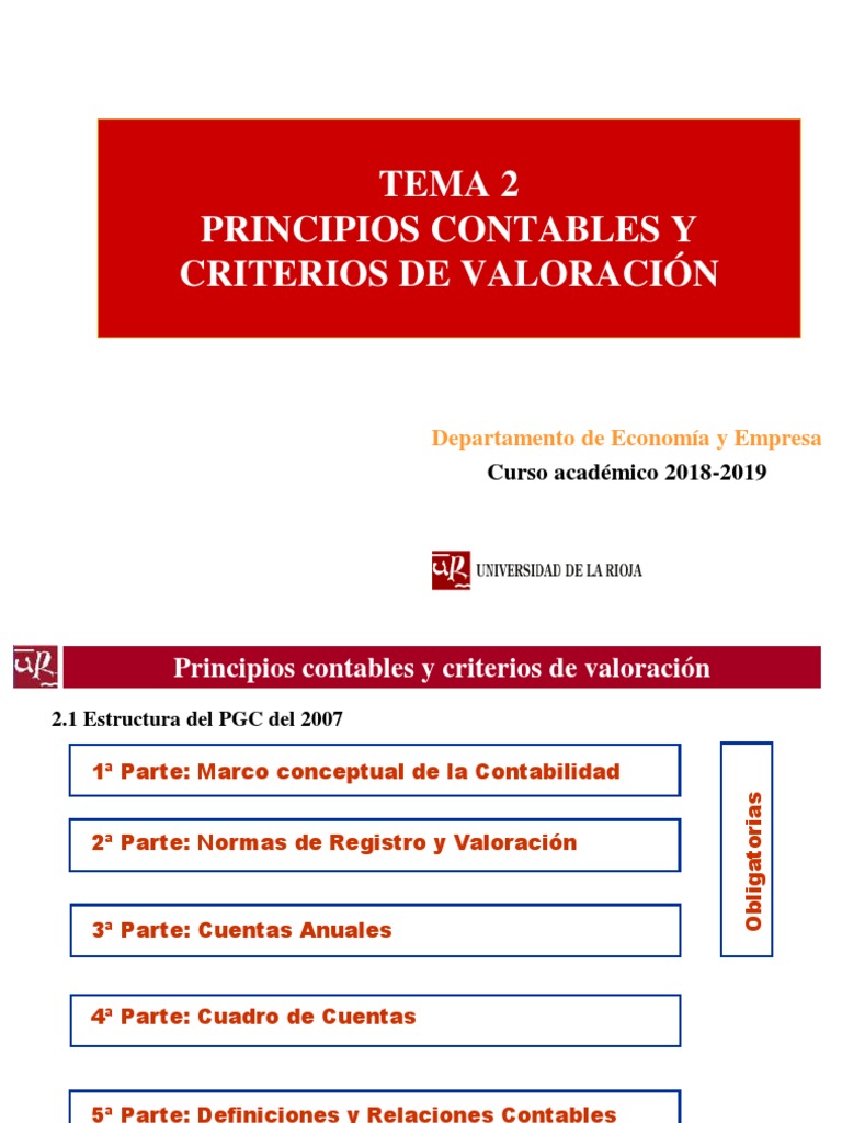 Tema 2 - Principios Contable y Criterios de Valoración | PDF | Devengo ...