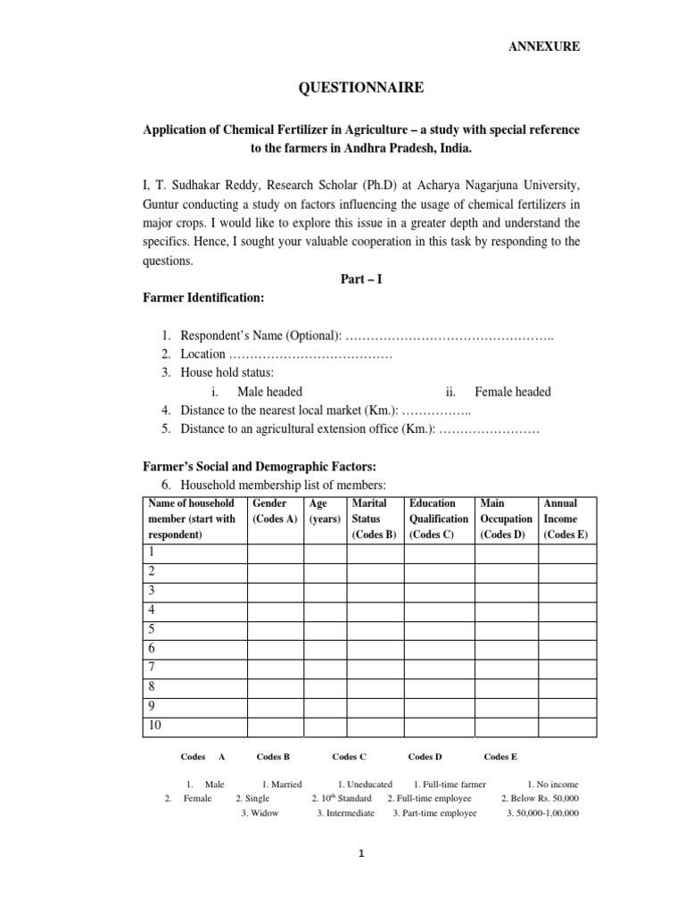 NPK Questionnaire 15 - Appendix | PDF | Manure | Fertilizer