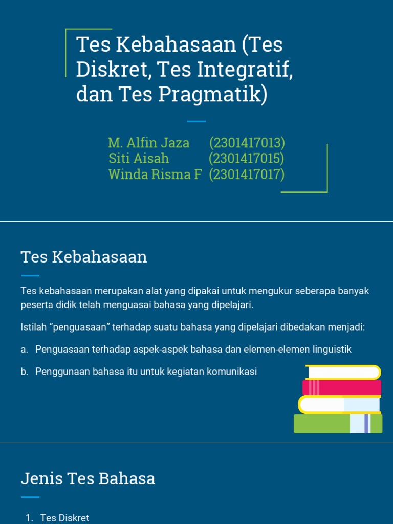 Jenis-Jenis Tes Kebahasaan Diskret dan Integratif | PDF | Karier ...