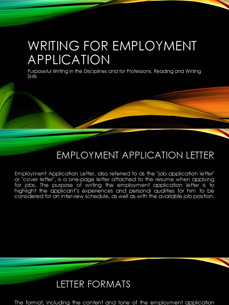 Employment Application Letter Guide | PDF | Résumé | Paragraph