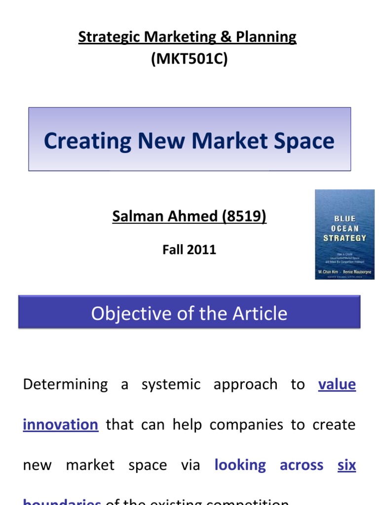 Creating New Market Space Slides | PDF | Lexus | Market (Economics)