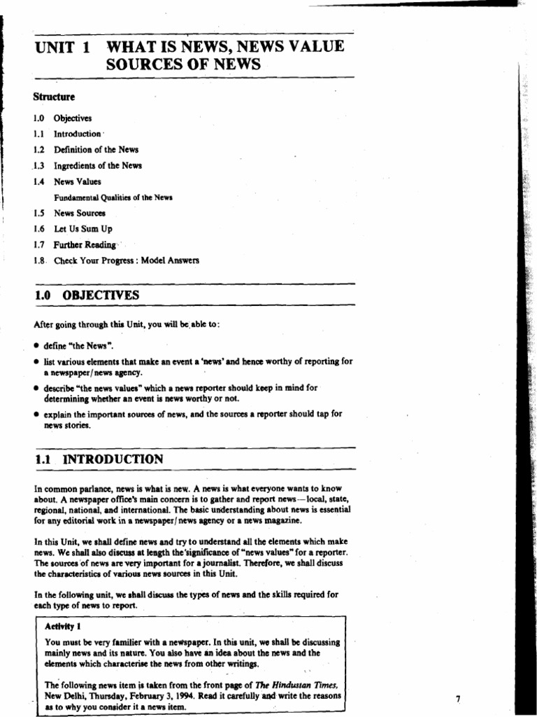 Unit 1 | PDF | News | Journalism