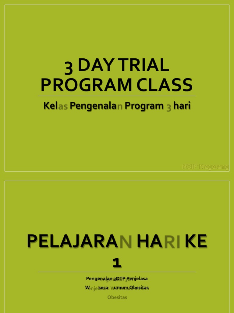Program Percobaan 3 Hari Nutrisi | PDF