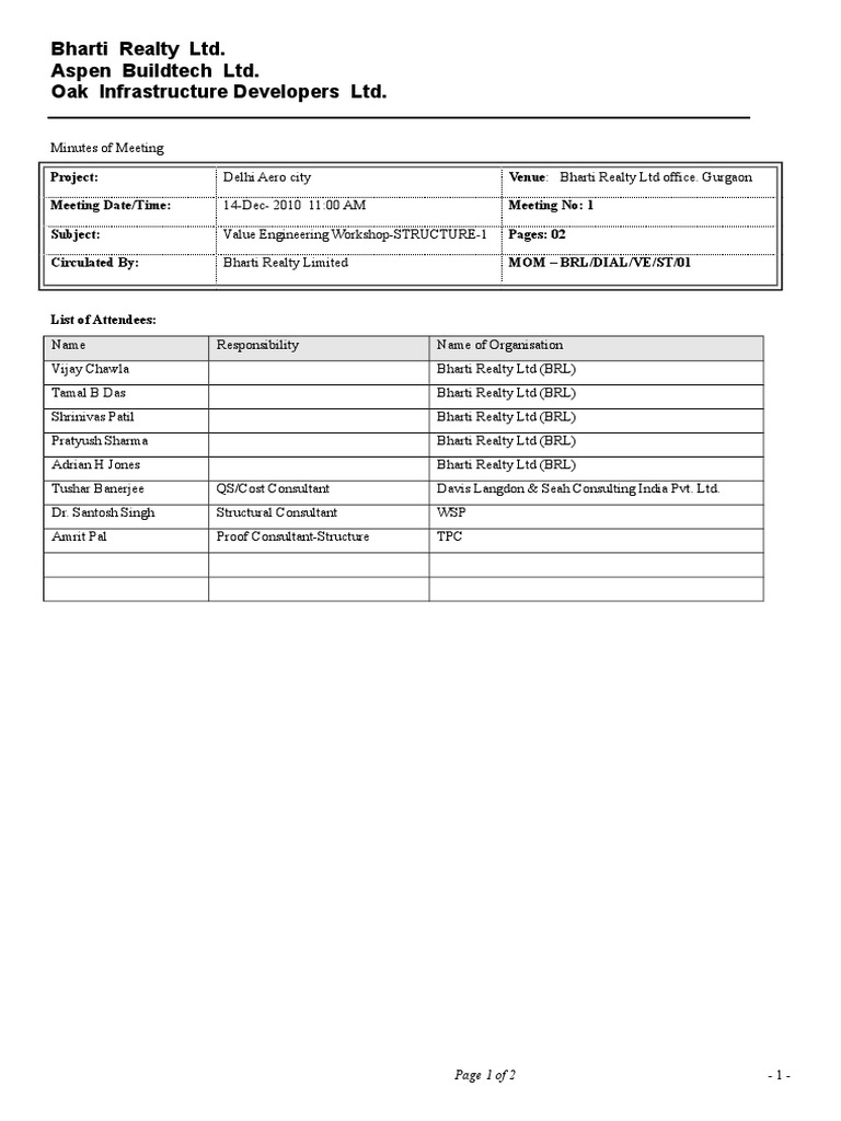 MOM VE Structure 14.12.10 | PDF | Building Engineering | Civil Engineering