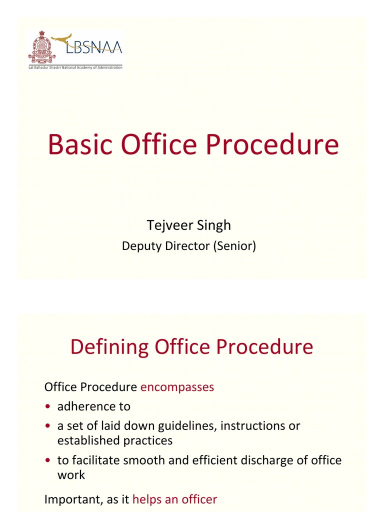 Basic Office Procedure by Tejveer Singh | PDF | Government | Computing