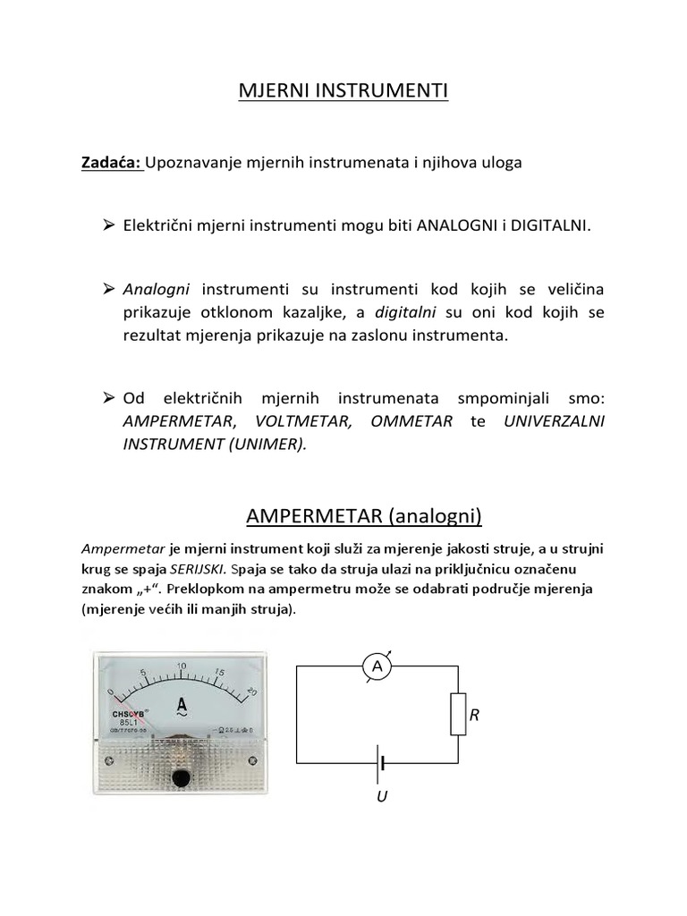 Mjerni Instrumenti - Docx Izvjesce | PDF