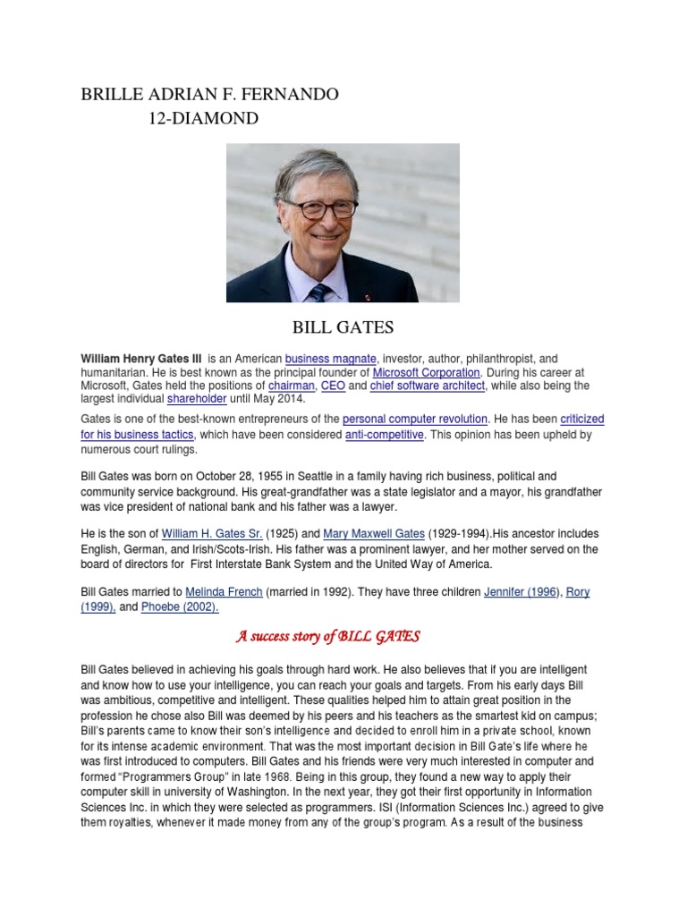 Bill Gates | PDF | Business | Computing And Information Technology