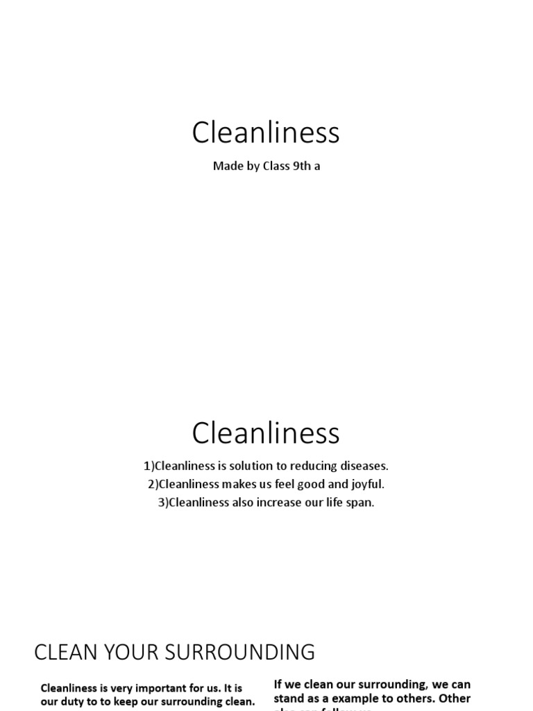 Cleanliness | PDF | Lifestyle