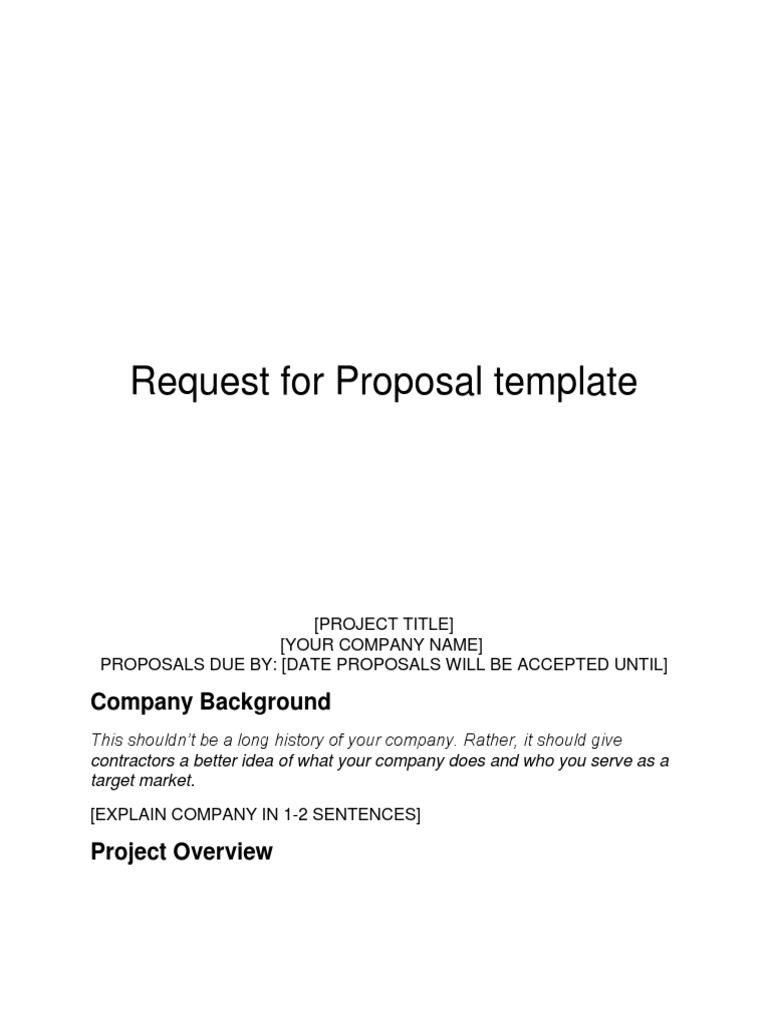 Request For Proposal Template | PDF | Request For Proposal | Business