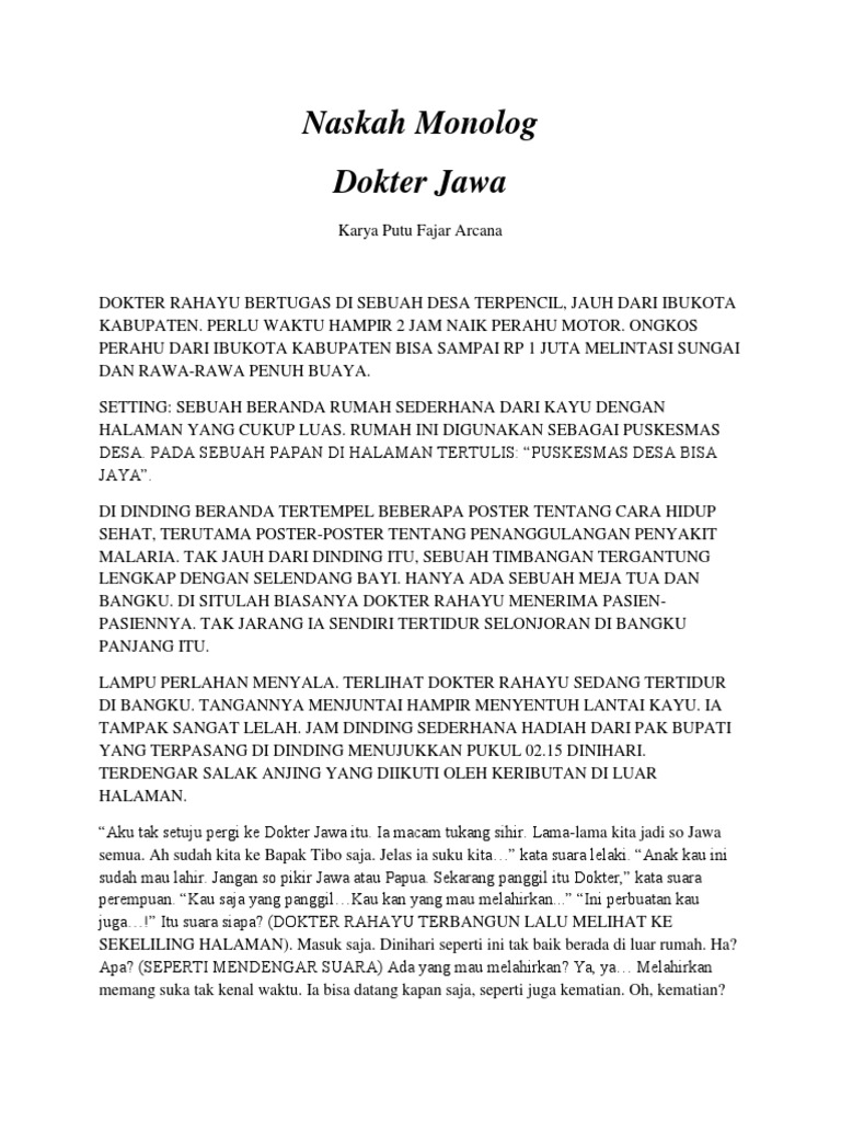 Naskah Monolog fls2n 2019 | PDF